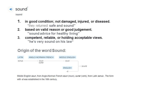 The Story of Sound: The meaning of Sound - Sound